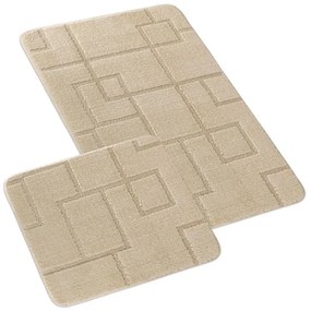 Bellatex koupelnové předložky SADA BANY 60x100 + 60x50 cm bez výkroje Obdélníky Smetanová