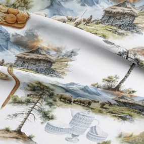 Perkálové bavlněné prodloužené povlečení Slovenské tradice - GOTS Velikost: 140 x 220 + 70 x 90