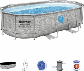 Bazén Power Steel Stacked Stone Swim Vista 4,27 x 2,5 x 1 m - 56714