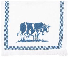 Kuchyňský froté ručník s krávou a telátkem – 40x66 cm