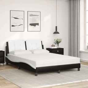 Postel s matrací Zadar černá a bílá 140 x 200 cm umělá kůže 3208871