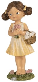 Dekorace děvčátko v šatičkách a s kytičkou - 6*4*13 cm