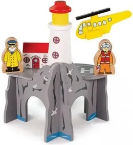 Bigjigs Rail Tunel s majákem a heliportem / od 3 let
