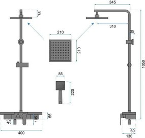 Rea Bravo, sprchový set h-1050, zlatá lesklá, REA-P4120