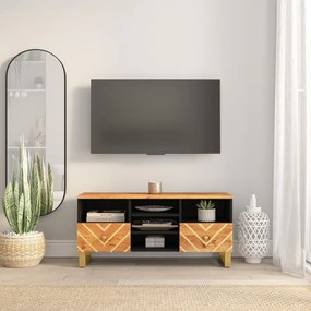 vidaXL TV skříňka hnědá a černá 100 x 33,5 x 46 cm masivní mangovník