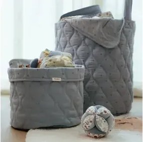 Little Dutch Košík textilní oboustranný extra velký Pure Denim Blue