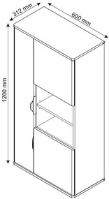 Závěsná vitrína Avola, béžová kašmír/dub cremona