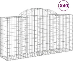 Klenuté gabionové koše 40ks 200x50x100/120cm pozinkované železo 3146338