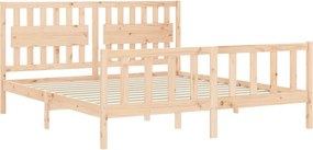 Rám postele s čelem Super King Size masivní dřevo 3192441