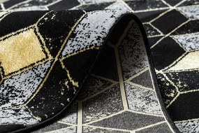 Behúň Gloss 400B 86 3D geometric black/gold, 60x300, čierna, obývacia izba, Dywany Łuszczów