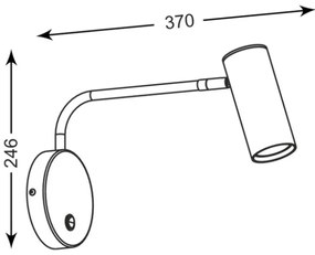 Zuma Line 20034-BK - Nástěnné svítidlo TUBO WL 1xGU10/50W/230V černá