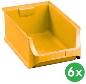 Plastové boxy PLUS 5, 310 x 500 x 200 mm, žluté, 6 ks
