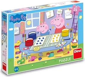 DINO Puzzle Prasátko Peppa: Výtvarník / 24 dílků / od 3 let