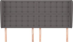 Čelo postele typu ušák tmavě šedá 183x23x118/128 cm umělá kůže 3118062