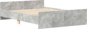 Rám postele s hlavovým a nožním čelem betonově šedý 140x190 cm 3203785