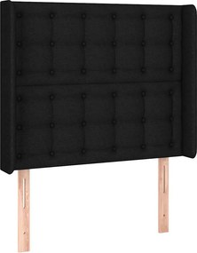 Box spring postel s matrací a LED černá 90x190 cm textil 3138599
