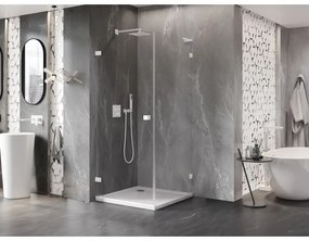Mexen Lunar-B L, sklápěcí sprchový kout levý 70 x 70 cm, 8mm čiré sklo, bílý profil, 832L-070-070-20-00-L