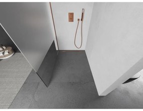 Mexen Kioto L, sprchová zástěna Walk-In 90 x 200 cm, 8mm čiré sklo-námraza, růžové zlato profil, 800-090-103-60-35