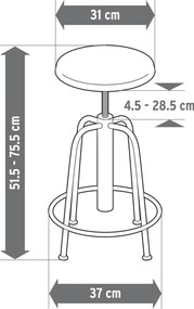 Tchibo - Stolička s dřevěným sedákem - barva: bílá