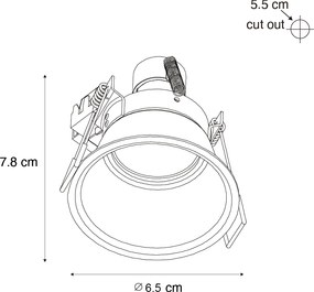 Sada 12 moderních zapuštěných bodových svítidel černých GU10 35 mm IP44 - Dept