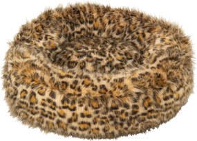 Pelíšek pro kočky s leopardím vzorem rezavě hnědá a béžová – 50*20*16 cm