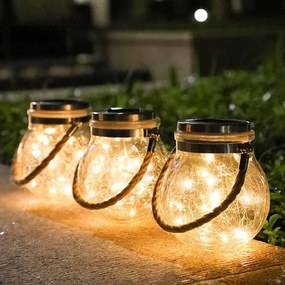 ACA Lighting LED Solární sklenička, 30 LED, IP44, 600mAh, teplá bílá
