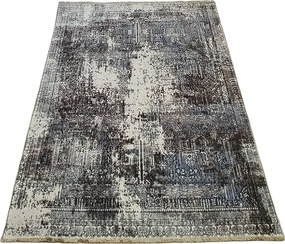 HU Šedo-modrý orientální koberec Banco 10137-BLUE Rozměr: 60x110 cm