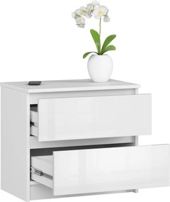 Komoda Liv 60 cm bílá lesklá