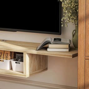 HOMCOM Floating Wall TV Stand se policí - Dub | Aosom