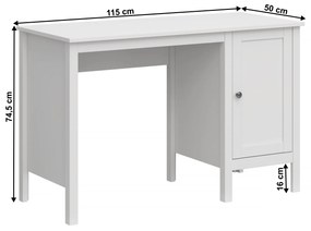 PC stůl 1D/1155, bílá, OLJE