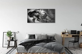 akrylový obraz Žena černé a bílé 125x50 cm