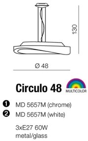 Retro lustr Circulo 48 bílé