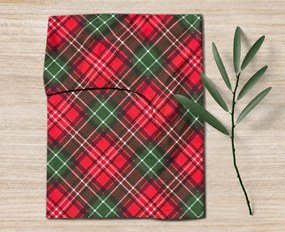 Ervi FLANELOVÉ napínací prostěradlo - Vánoční Tartan