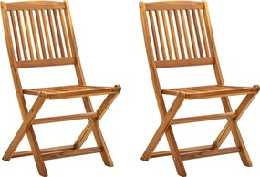 vidaXL Skládací zahradní židle 2 ks masivní akáciové dřevo [46339] Barva: Hnědá