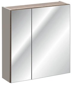 Závěsná koupelnová skříňka se zrcadlem Santa Fe 84-60-A-2D šedá/taupe