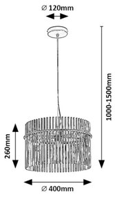 Rabalux 72261 - Lustr na lanku INESA 1xE27/40W/230V