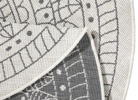 Hanse Home, Kusový koberec Twin-Wendeteppiche 103143 creme grau kruh – na ven i na doma, 200x200 (průměr) kruh, šedá, chodba / předsíň