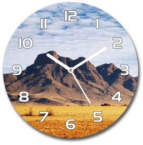 Wallmuralia Skleněné hodiny kulaté Namíbie skály fi 30 cm