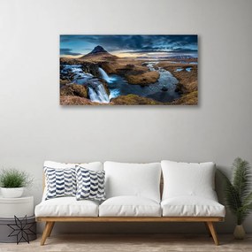 Obraz na plátně Vodopád Řeka Krajina 125x50 cm