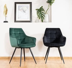 Casarredo - Komfort nábytek Designové jídelní křeslo TES VELVET zelená/černý kov