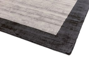 Černý  koberec Ife Border Charcoal Silver Rozměry: 200x200 cm