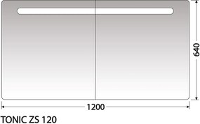 INTEDOOR zrcadlová dvoudveřová skříňka s LED osvětlením TONIC ZS 120 Varianta: A4606 Dub Art LESK