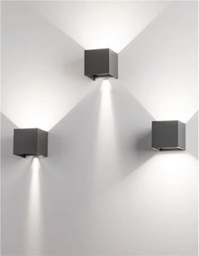 NV 847407 Venkovní nástěnné svítidlo COMO tmavě šedý hliník LED 2x3W 3000K 3000K 220-240V nastavitelný úhel 0-90st. IP54 - NOVA LUCE