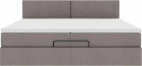 Osmanský rám postele s matrací taupe 200x200 cm textil 3311405