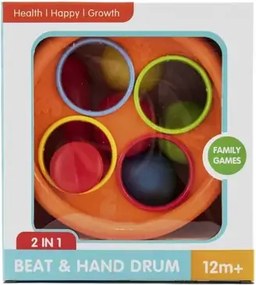 TEDDIES Zatloukačka a bubínek 2v1 / Hračka / Plast / 17 cm / od 12 měs