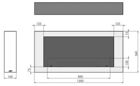 InFire - Nástěnný BIO krb 120x56 cm 3kW bílá