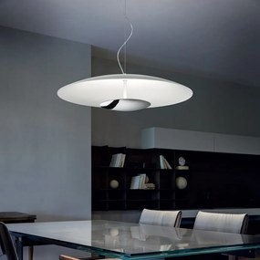 Linea Light Horizon_P, bílo/chromové závěsné svítidlo pro nepřímé osvětlení, 34W LED 3000K, Ø 65cm