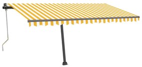 Automatická markýza LED a senzor větru 450 x 300 cm žlutá/bílá,  3069773