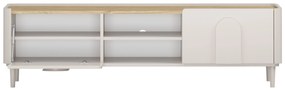 TV stolek Amilio 170 cm na nožkách - kašmírová / dub olejovaný / kašmírové úchytky