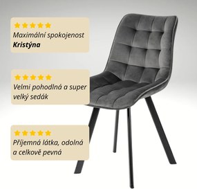 Vikio Jídelní židle čalouněná šedá látka samet AJZ130S-S